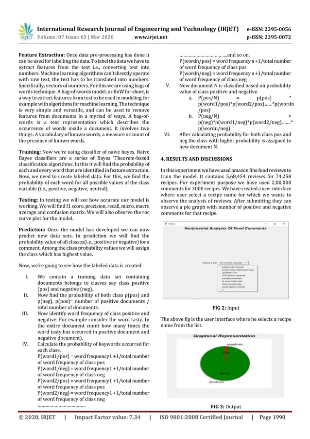 IRJET- Classification of Food Recipe Comments using Naive Bayes | PDF