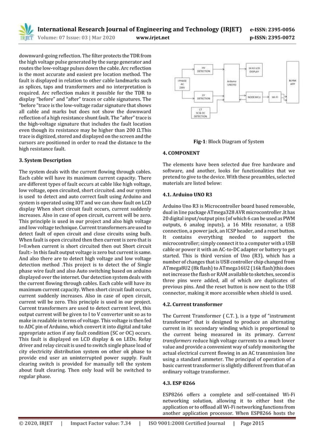 Irjet Arduino Based Single Phase Fault Detection System Using Iot Pdf