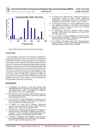 IRJET- Comparative Analysis for Power Quality Improvenment of Cascaded ...