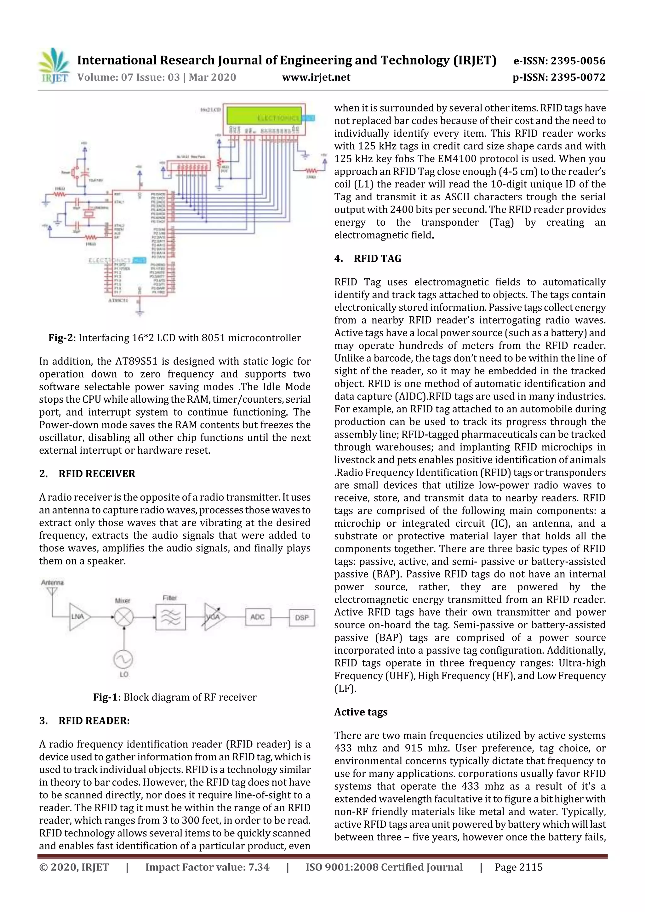 IRJET- RFID based Authentication and Access of Vehicles | PDF
