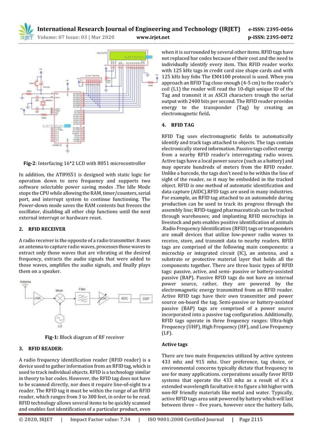 IRJET- RFID based Authentication and Access of Vehicles | PDF