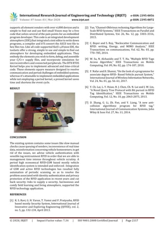 IRJET- RFID based Authentication and Access of Vehicles | PDF