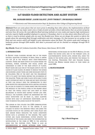 IRJET- IoT based Flood Detection and Alert System | PDF
