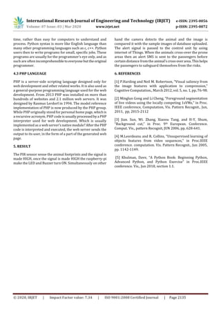 IRJET- Animal Identification in Roads and Alert System for Passengers ...