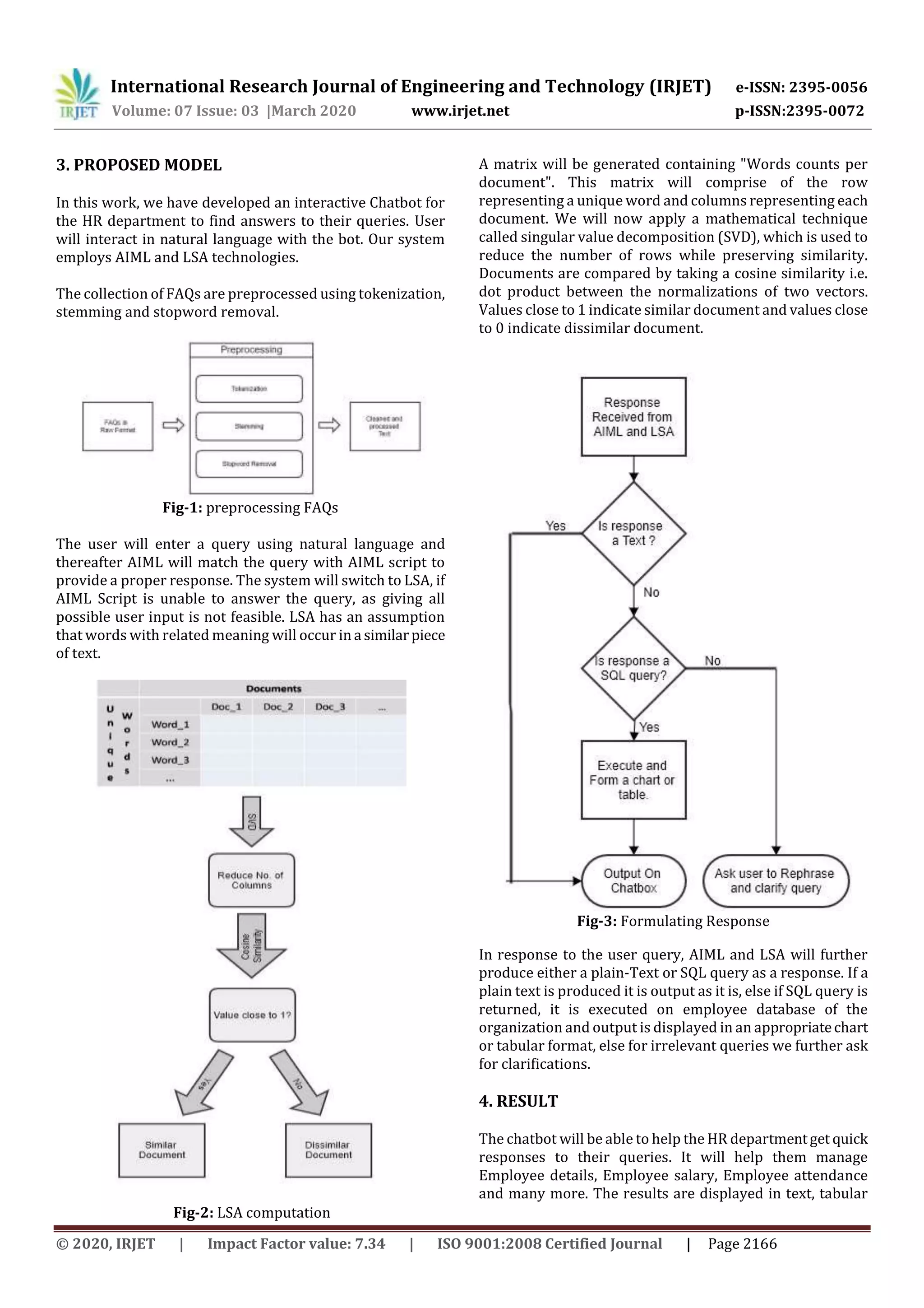 IRJET - Chatbot for HR Department using AIML and LSA | PDF