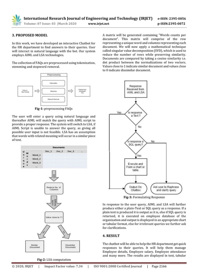 IRJET - Chatbot for HR Department using AIML and LSA | PDF