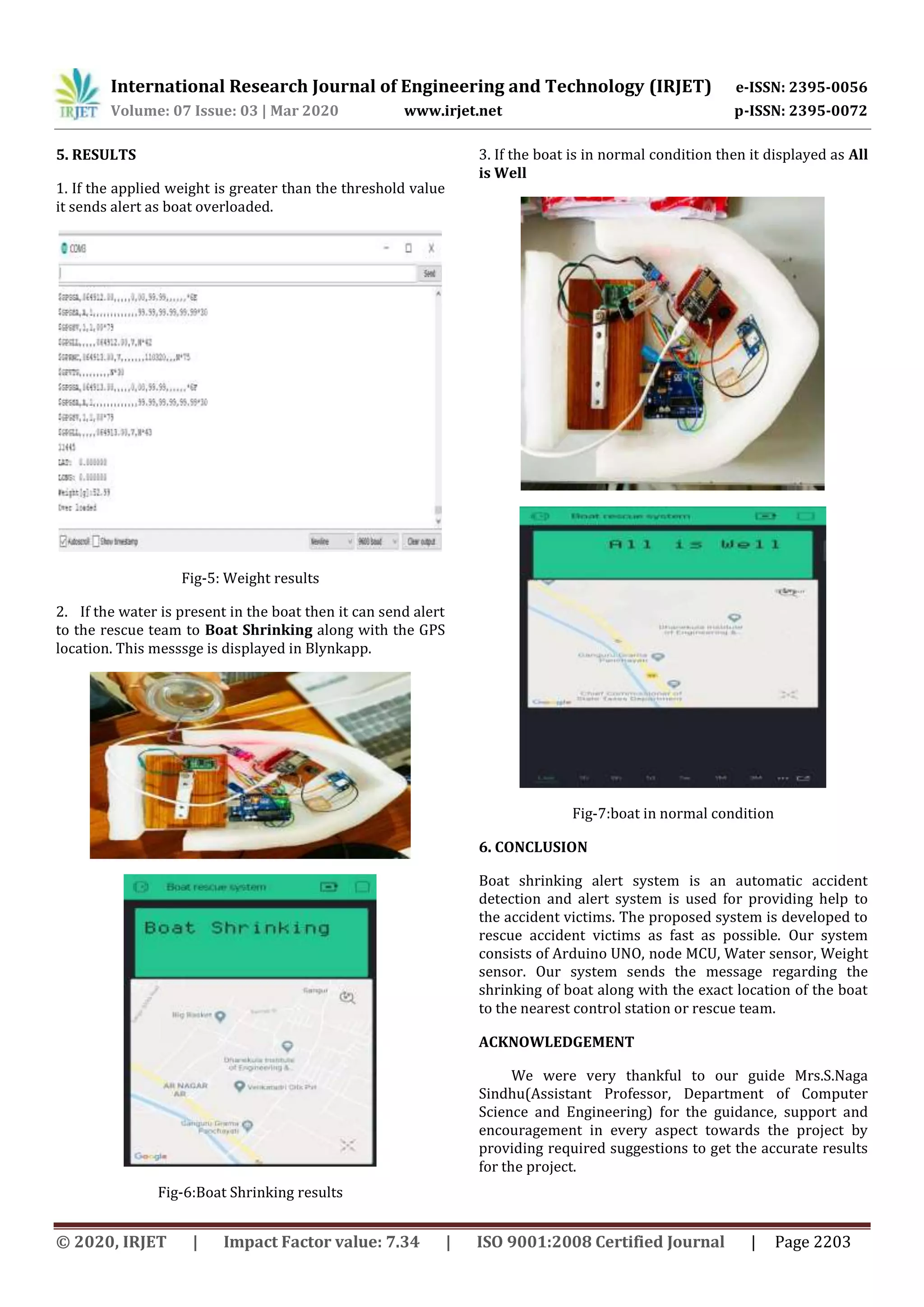 IRJET - Boat Shrinking Alert System using IoT | PDF