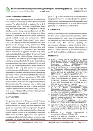 IRJET - Airfoil Iterative Design for Maximum Aerodynamic Performance at Low Reynolds number ...