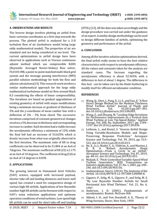 IRJET - Airfoil Iterative Design for Maximum Aerodynamic Performance at ...