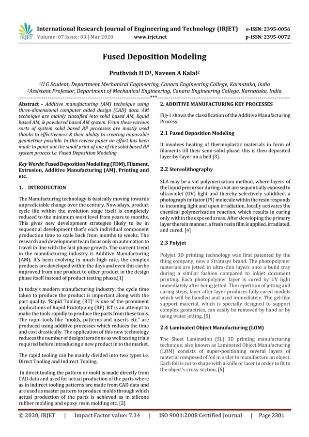 IRJET - Fused Deposition Modeling | PDF