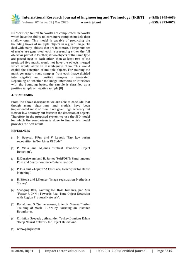 Irjet A Survey Paper On Efficient Object Detection And Matching Using