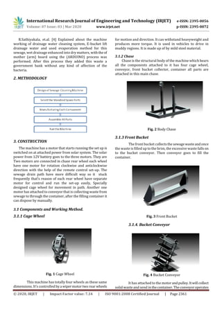 IRJET - Solar Power Semiautomatic Sewage Cleaning Machine | PDF