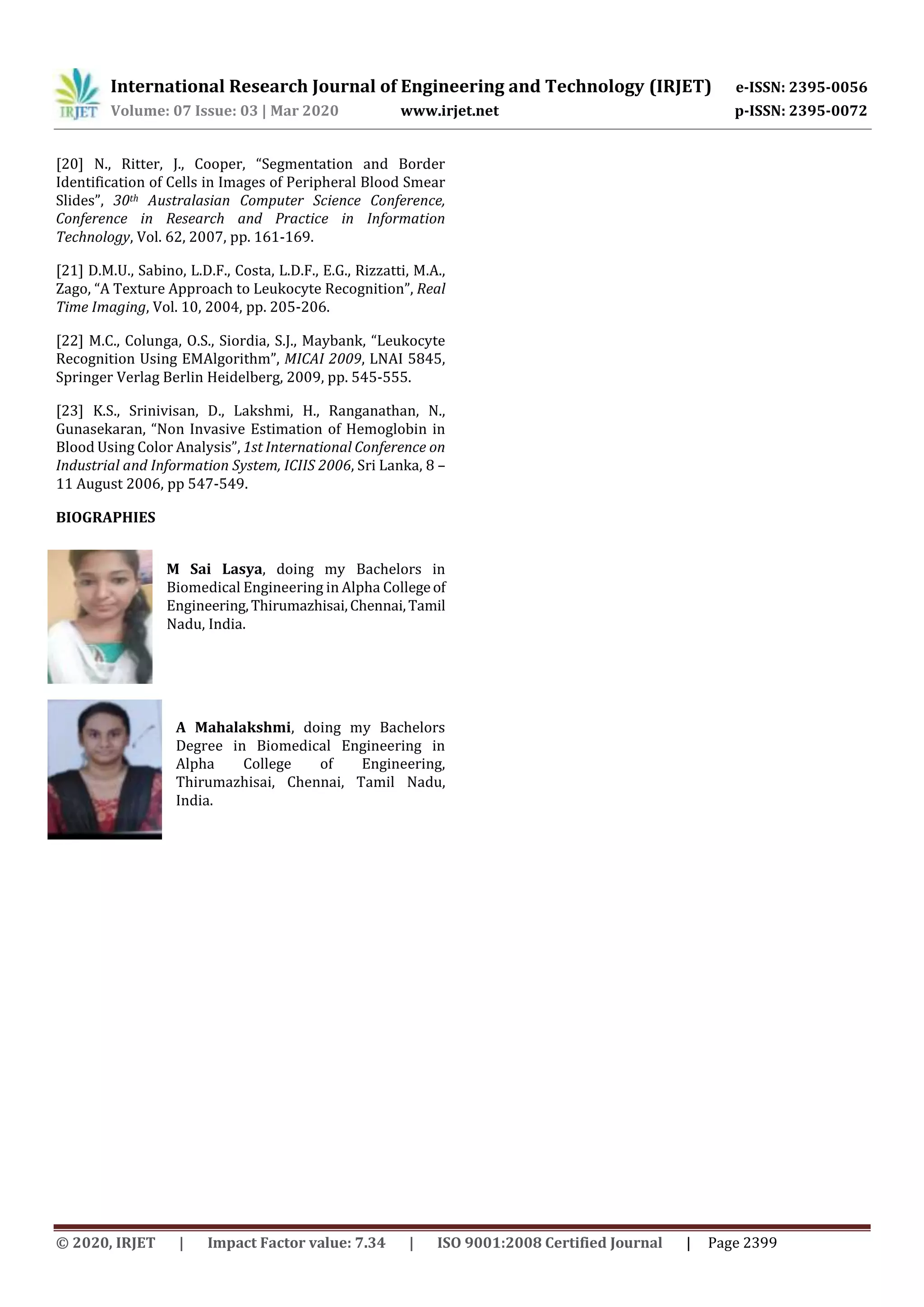 Irjet Detection And Classification Of Leukemia Using Convolutional Neural Network And Updation