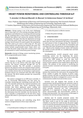 IRJET - Smart Power Monitoring and Controlling through IoT | PDF