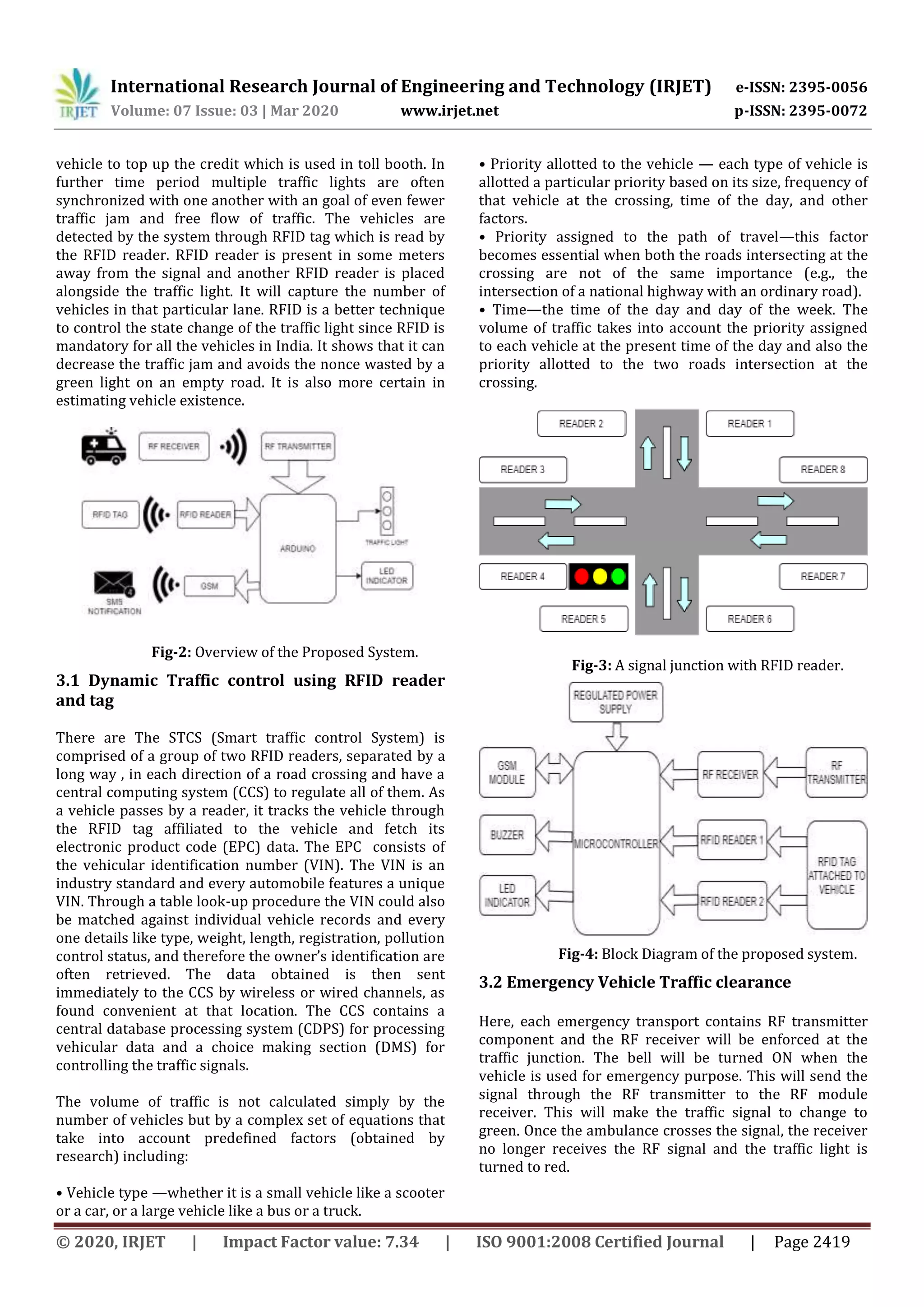 IRJET - Smart Traffic Control System using RFID | PDF