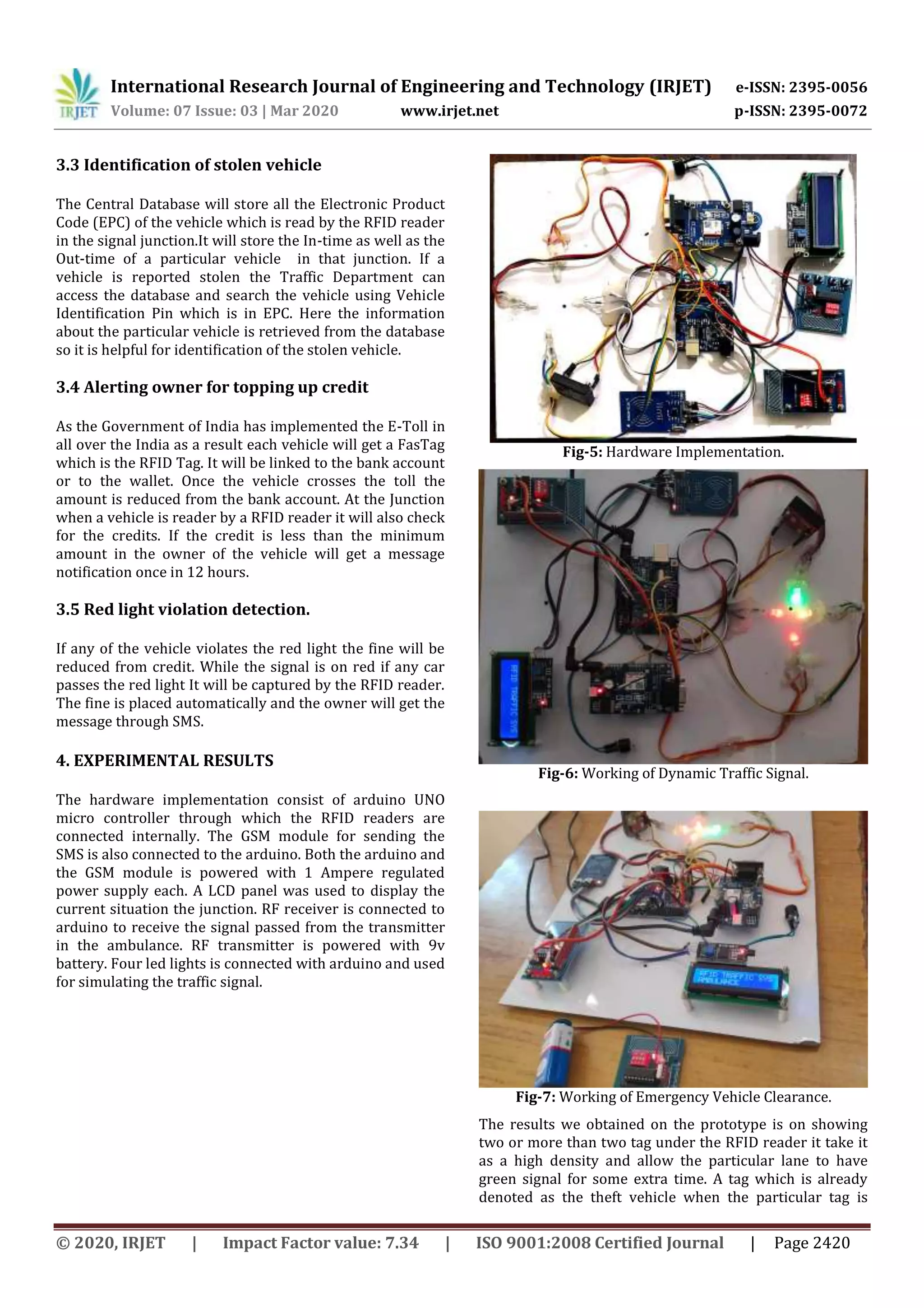 IRJET - Smart Traffic Control System using RFID | PDF