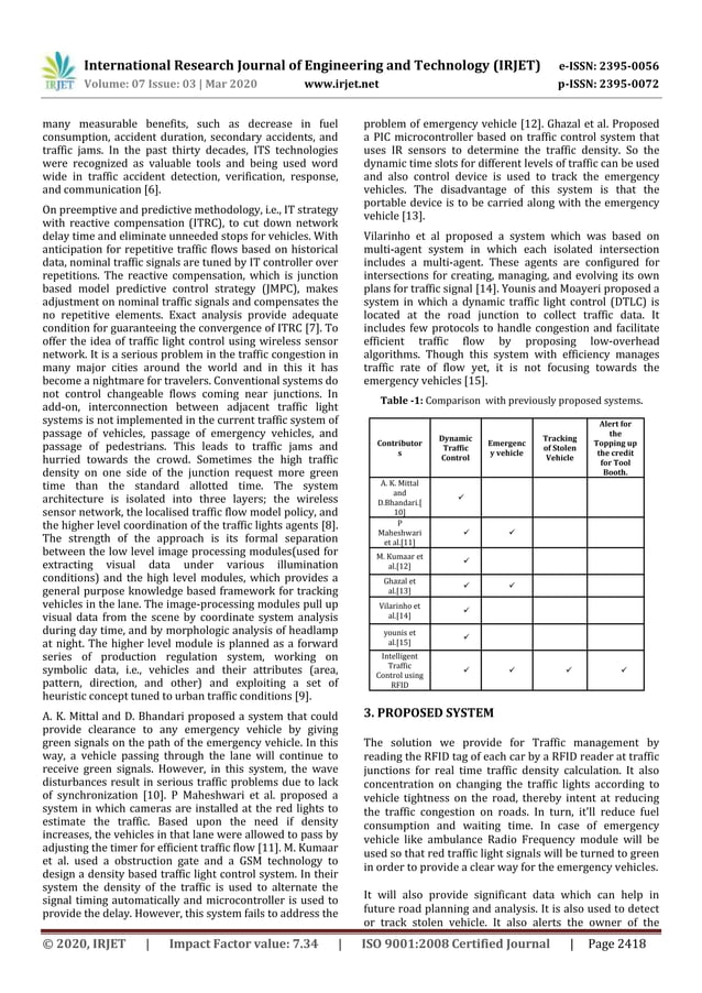 IRJET - Smart Traffic Control System using RFID | PDF