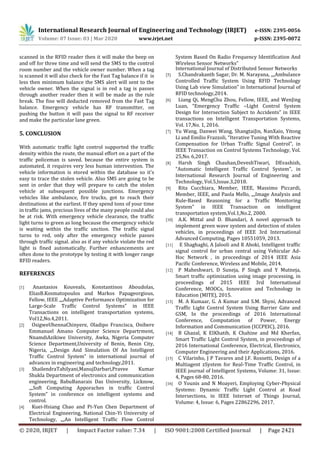 IRJET - Smart Traffic Control System using RFID | PDF