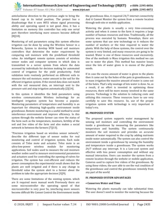 IRJET - Automated Monitoring and Controlling of Greenhouse | PDF