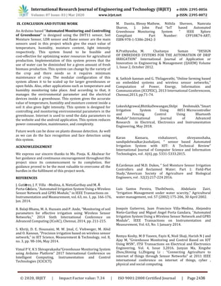 IRJET - Automated Monitoring and Controlling of Greenhouse | PDF