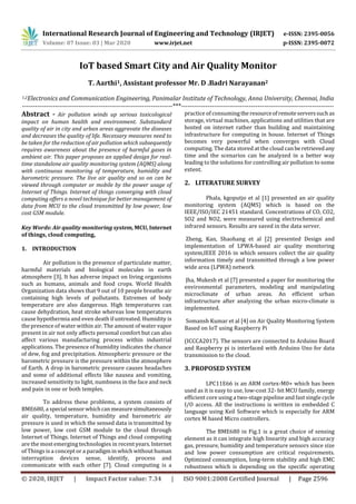 IRJET - IoT based Smart City and Air Quality Monitor | PDF