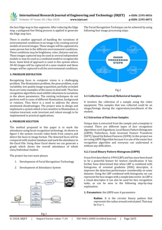 IRJET - Facial Recognition based Attendance System with LBPH | PDF