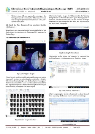 IRJET - Facial Recognition based Attendance System with LBPH | PDF