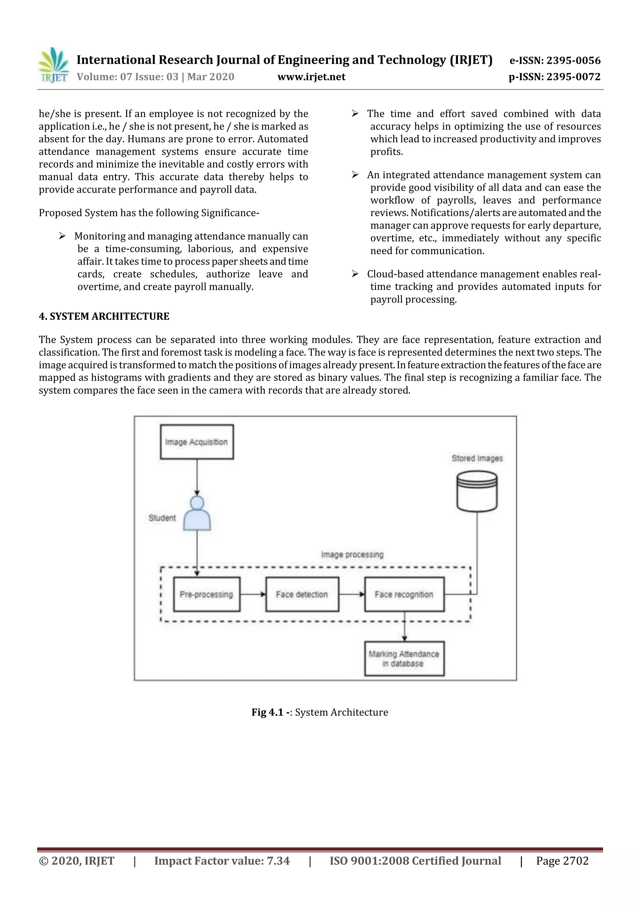 IRJET - Automated Attendance System using Facial Recognition | PDF | Computing | Technology ...