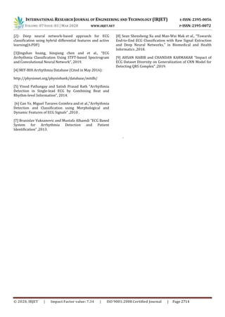 IRJET - ECG based Cardiac Arrhythmia Detection using a Deep Neural ...