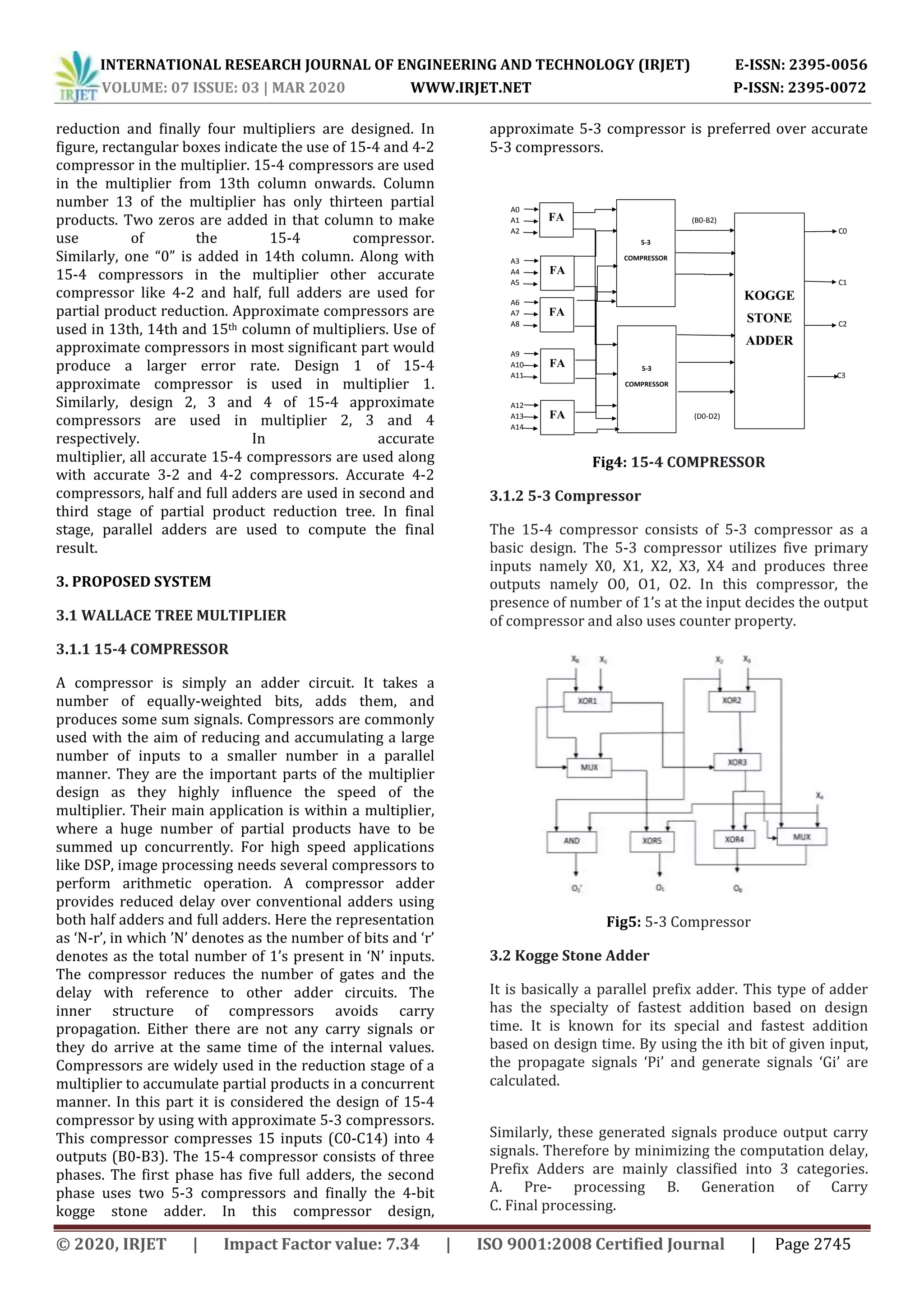 IRJET - Design and Analysis of Kogge Stone Adder using Approximate Compressor | PDF