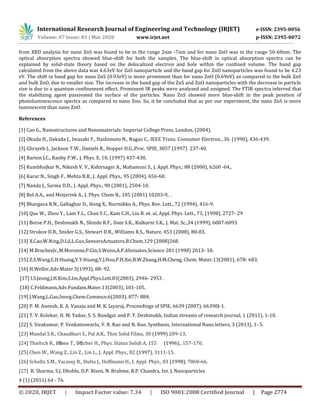 IRJET - Comparative Study on the Structural and Optical Characterization of Zns and ZnO ...