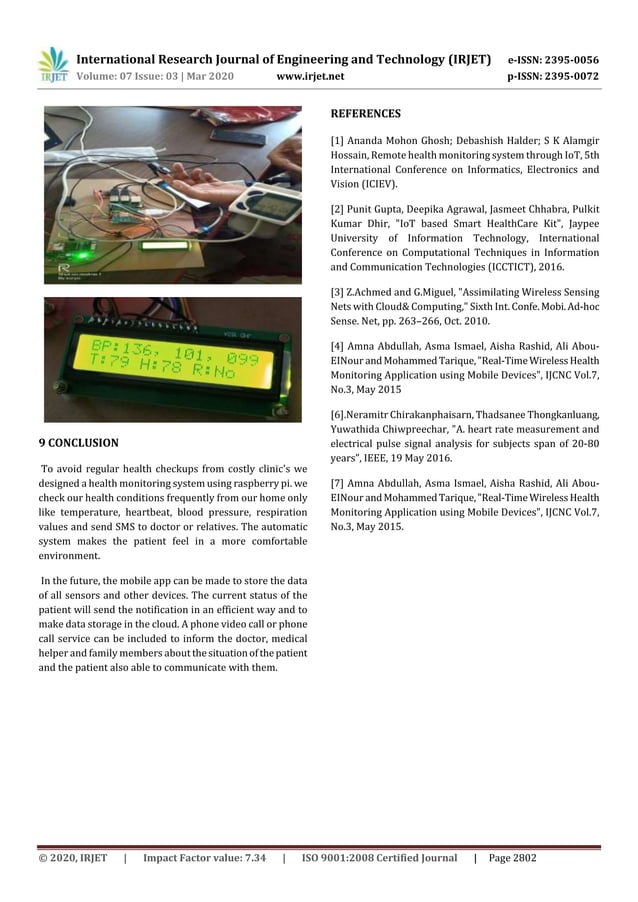 IRJET - Remote Health Monitoring, Home Automation and Alarm System using Raspberry Pi | PDF