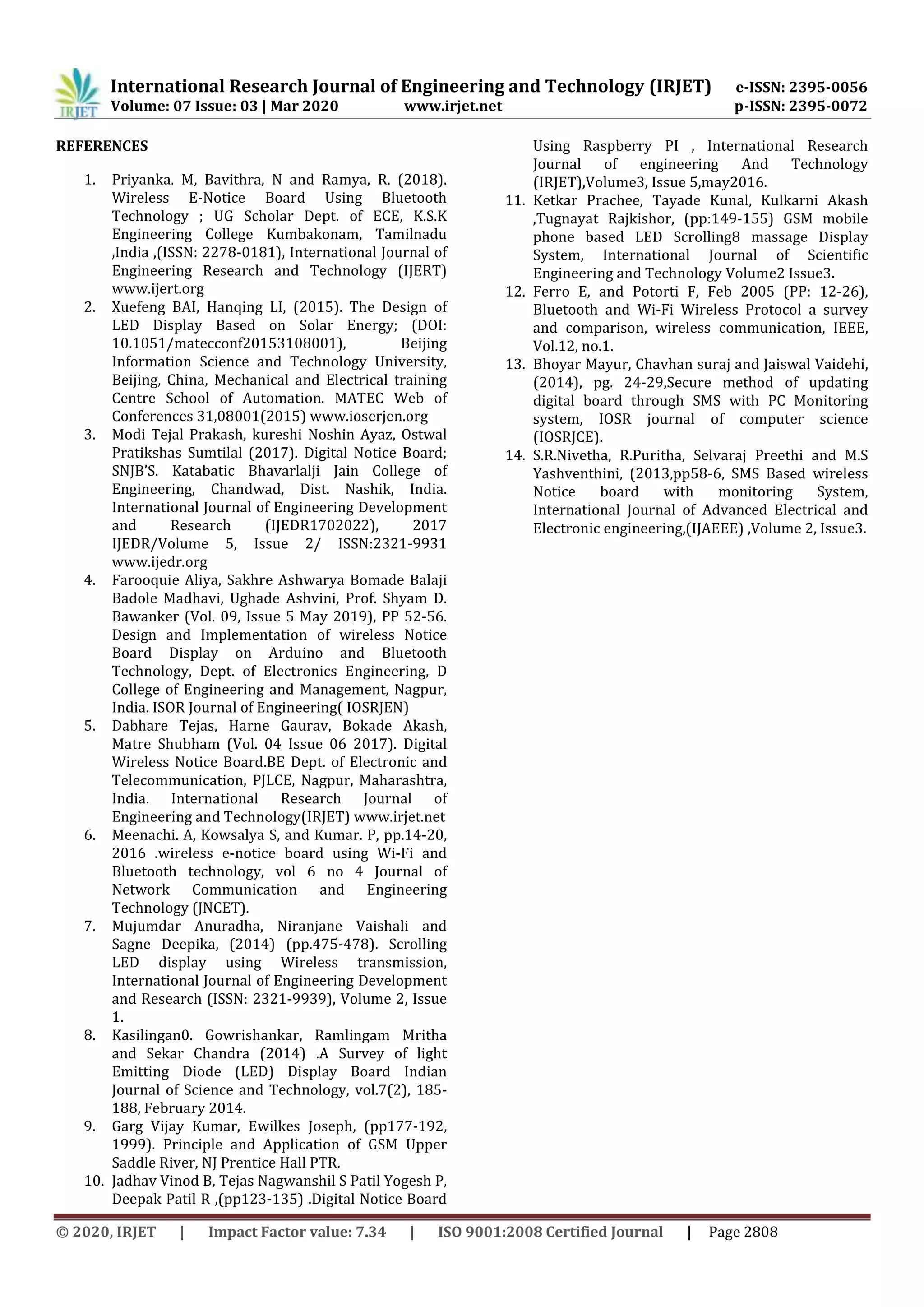 IRJET - Bluetooth based Digital Notice Board with Solar | PDF | Operating Systems | Computer ...