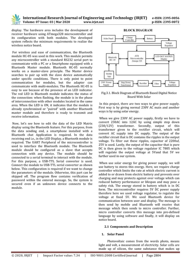 IRJET - Bluetooth based Digital Notice Board with Solar | PDF | Operating Systems | Computer ...