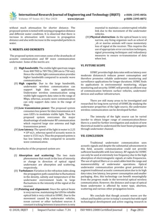 IRJET - Underwater Wireless Communication using Visible Light | PDF