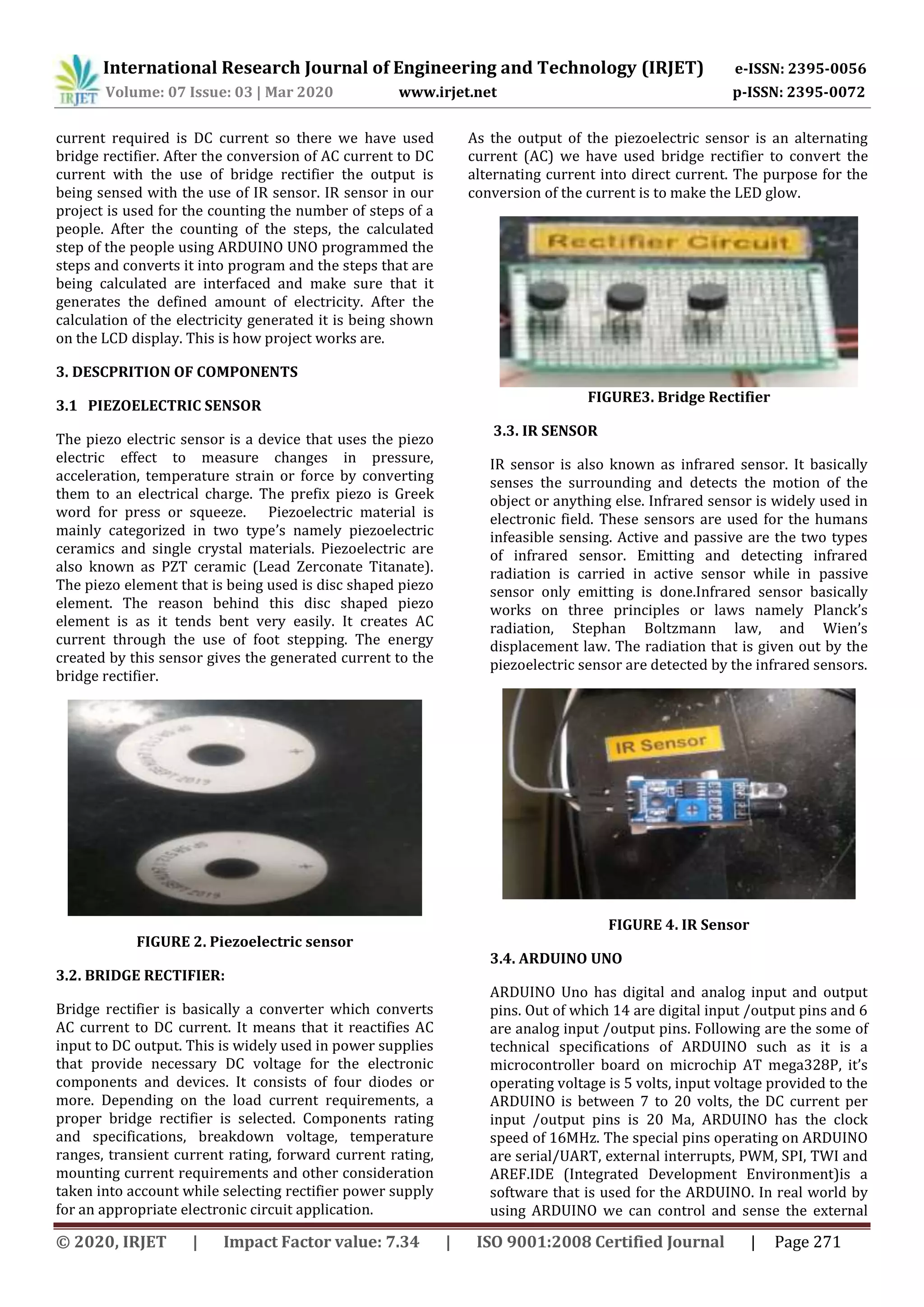 IRJET - Footstep Power Generation using Piezo Electric Sensor | PDF