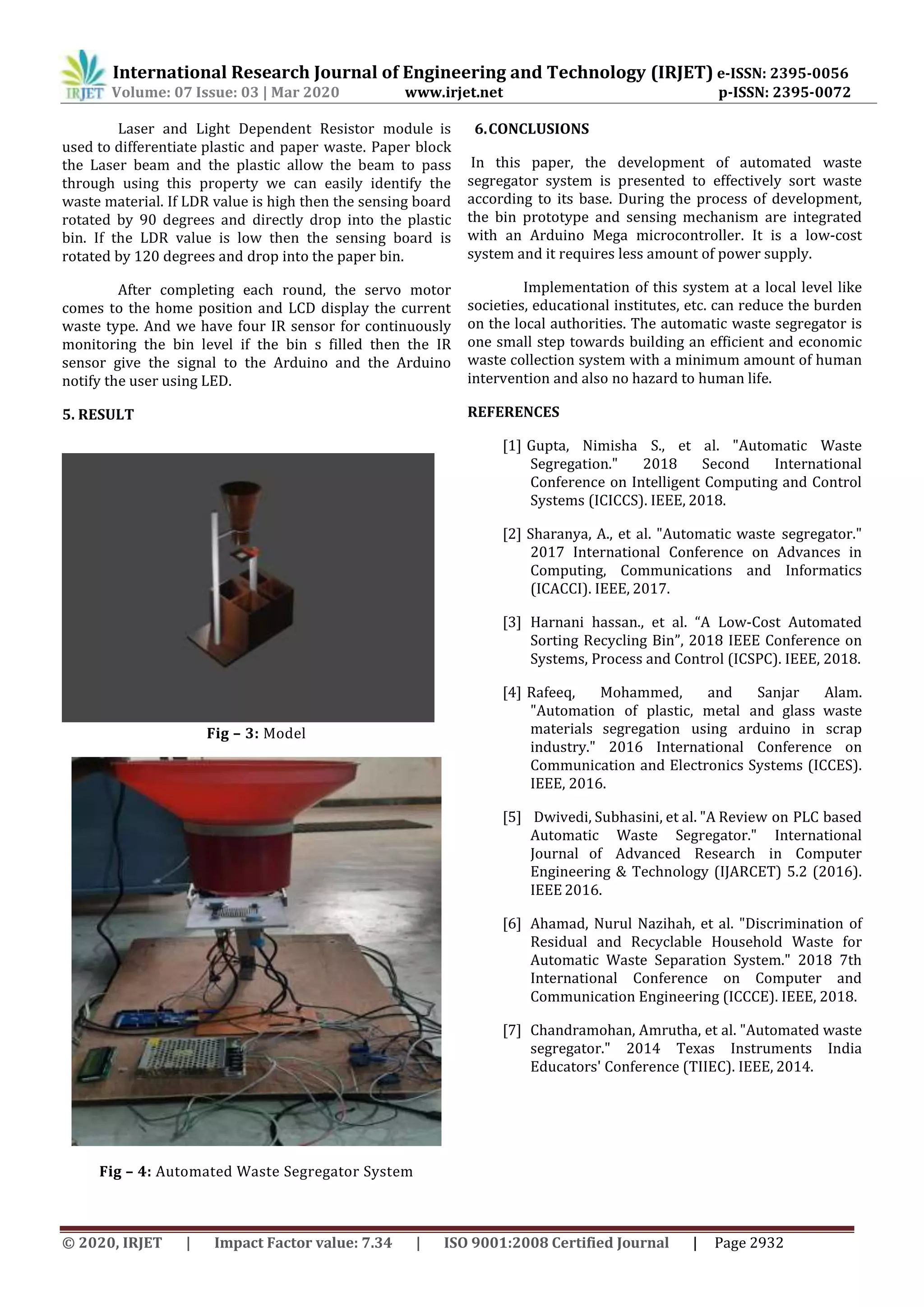 IRJET - Automated Waste Segregator System | PDF | Environmental ...