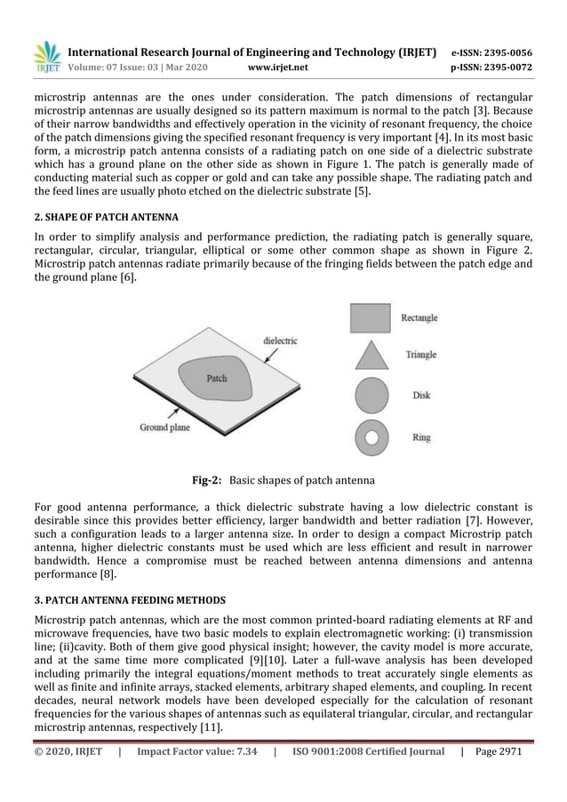 IRJET - An Overview of Design and Simulation of Microstrip Rectangular ...