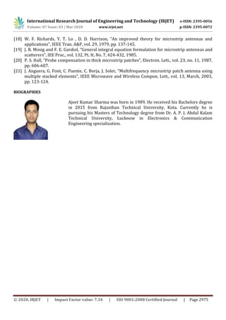 IRJET - An Overview of Design and Simulation of Microstrip Rectangular ...