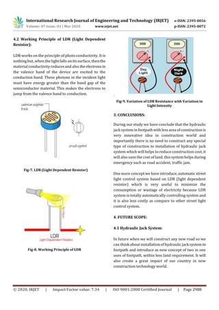 IRJET - Hydraulic Jack System Installed in Footpath for Reducing ...