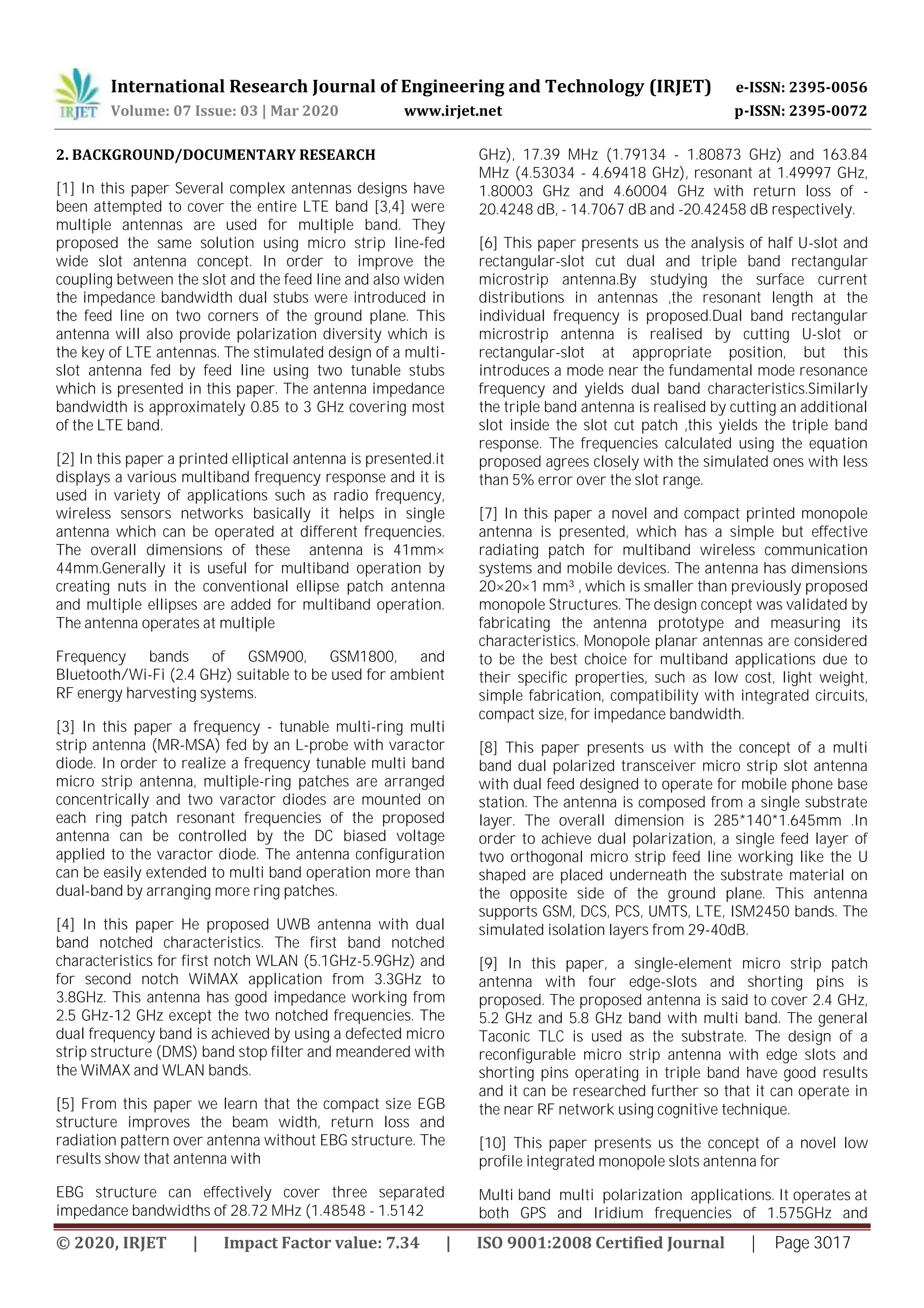 IRJET - Design and Simulation of Multiband Microstrip Antenna | PDF
