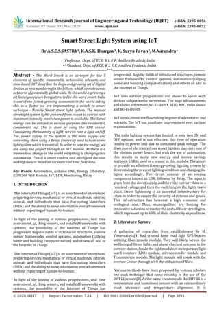 IRJET - Smart Street Light System using IoT | PDF