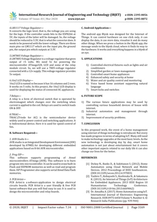 IRJET - IoT based Home Automation using ATmega328 Microcontroller | PDF