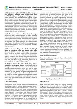 IRJET - Smart Blind Stick using Image Processing | PDF | Cameras and Camcorders | Consumer ...