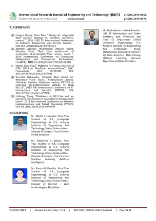 IRJET - IDS for Wifi Security | PDF