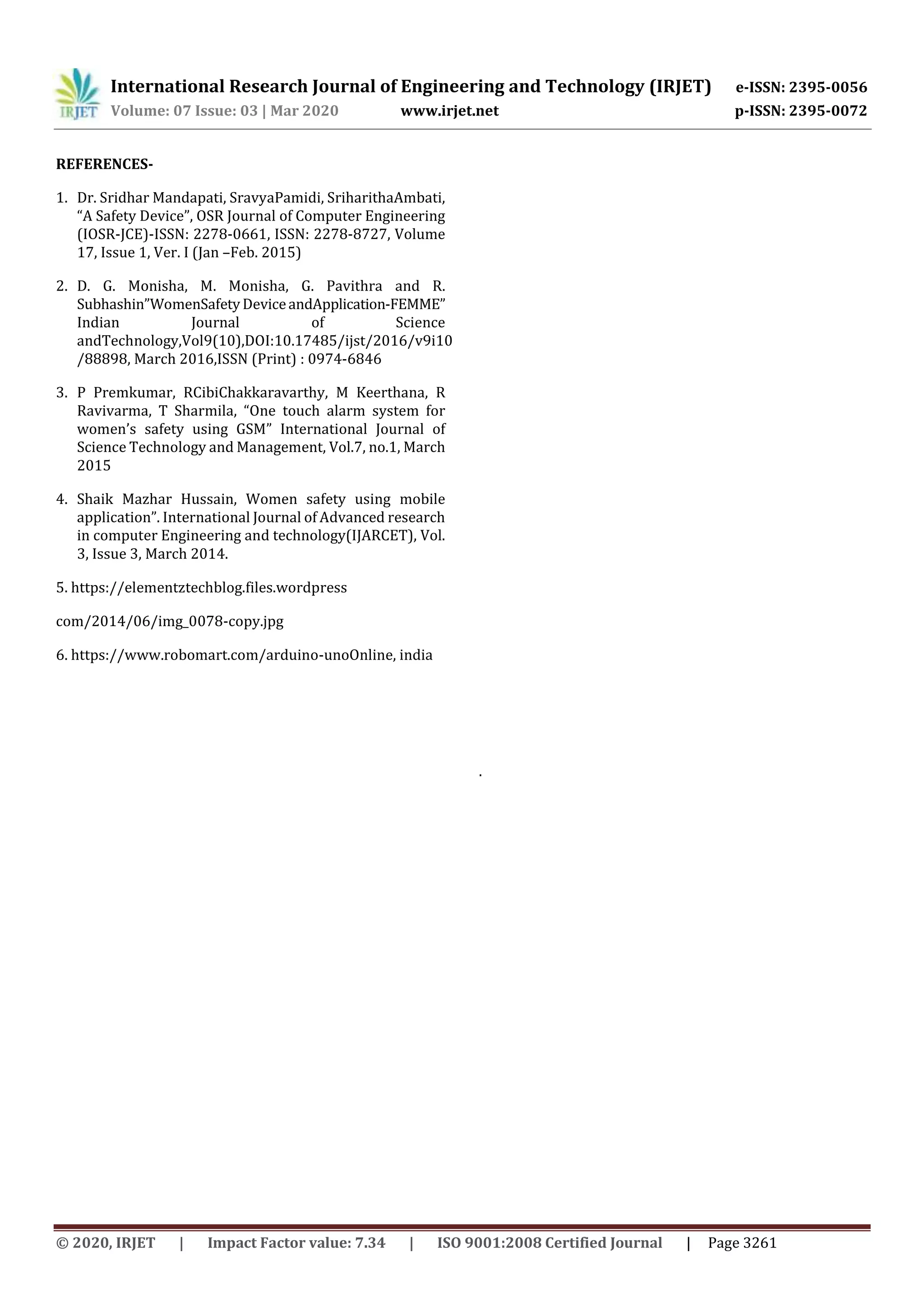 IRJET - Woman Safety Device using Arduino, GPS and GSM Module | PDF