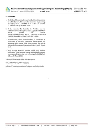 IRJET - Woman Safety Device using Arduino, GPS and GSM Module | PDF