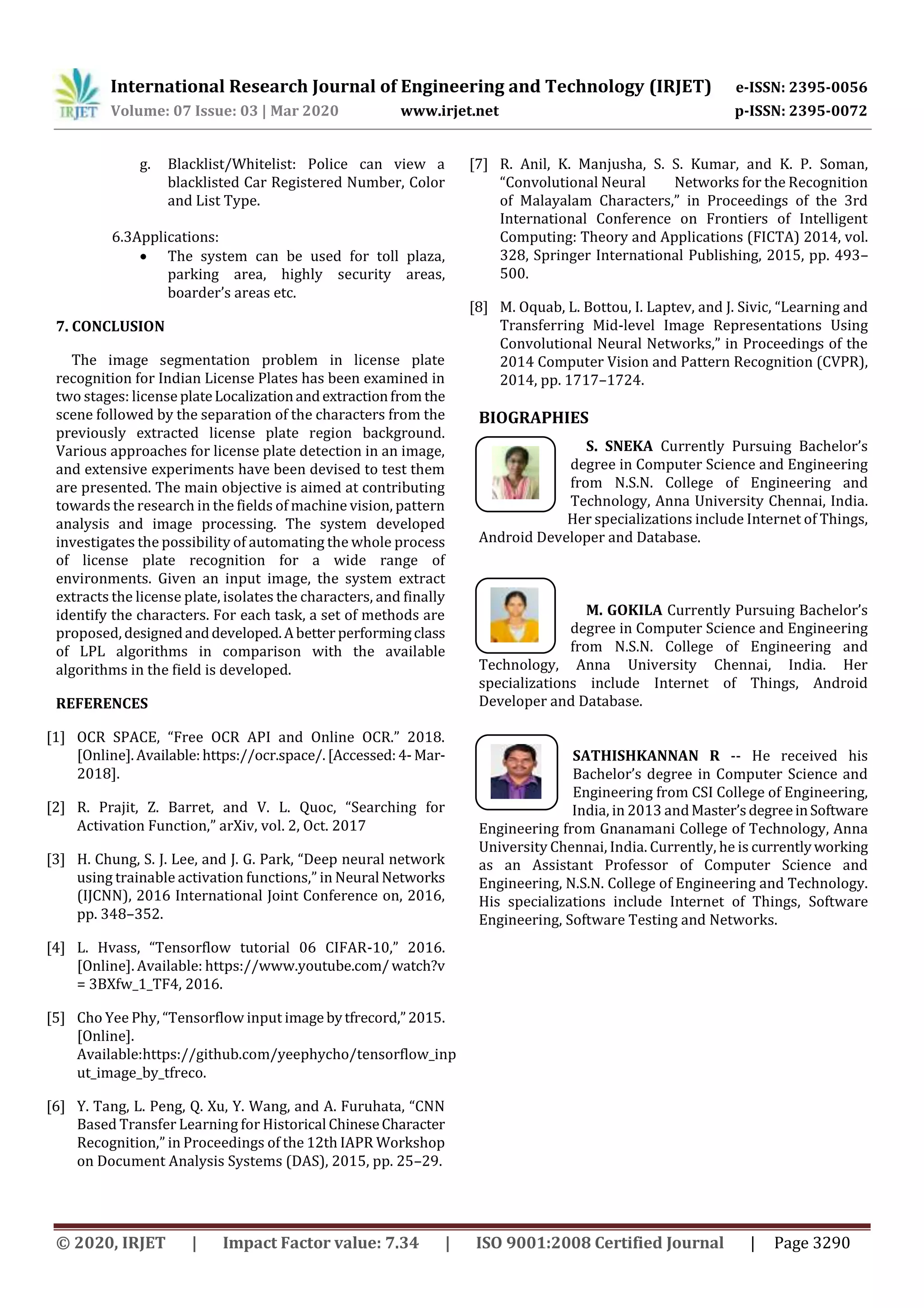 IRJET - Efficient Approach for Number Plaque Accreditation System using Wiki Devices | PDF