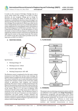 IRJET - Automatic Cotton Plucking Robot using Image Processing | PDF
