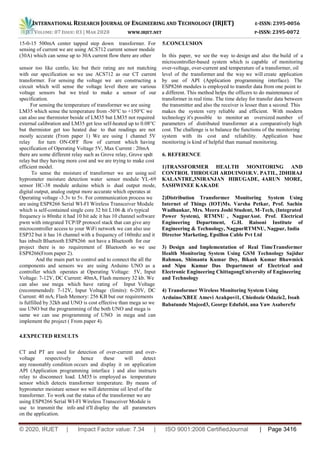 IRJET - Transformers Monitoring using Arduino | PDF | Internet of Things | Internet